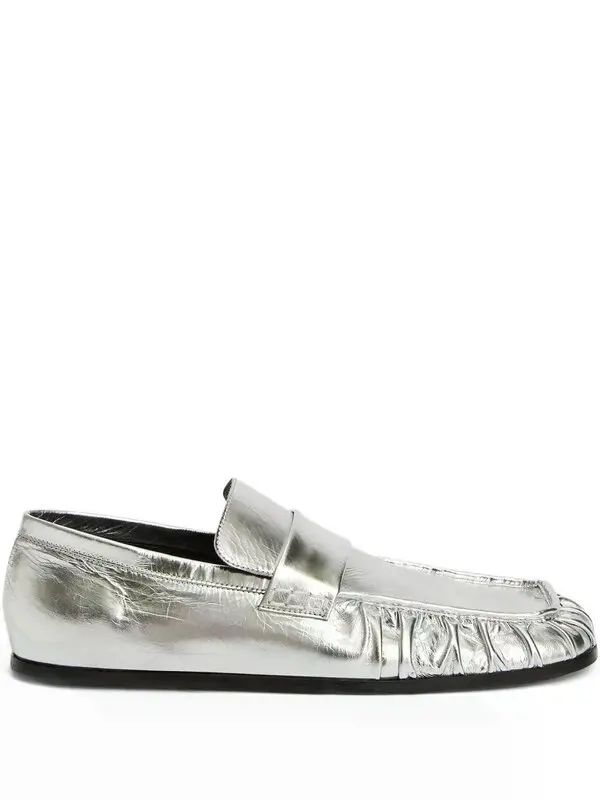 JIL SANDER Metallic Loafers - Grey