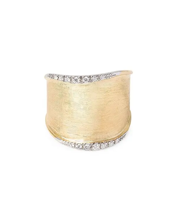 Marco Bicego 18k Yellow Gold Lunaria Diamond Band Ring - White/gold