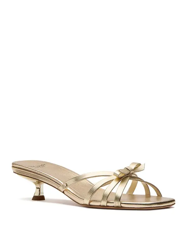 Kate Spade New York Carolina Kitten Heel Sandals - Light Gold