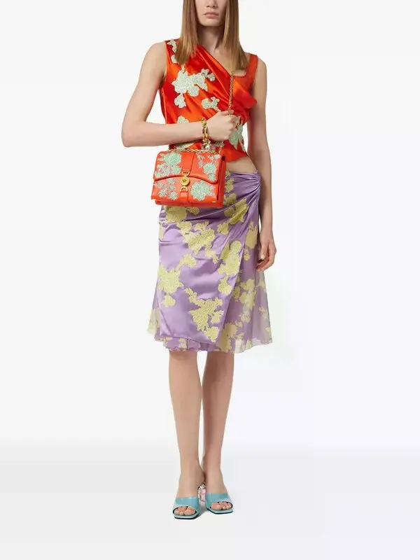 Versace Kleio Embroidered Shoulder Bag