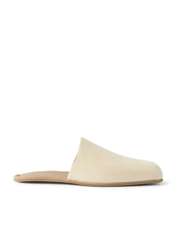 Our Legacy X Emporio Armani Cigarr Leather Slippers - Neutrals