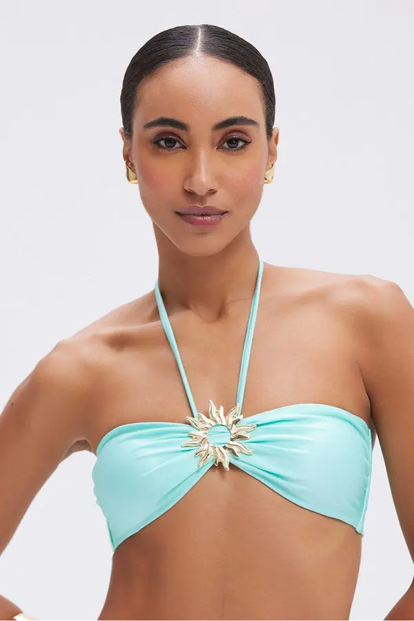 PatBO Lagoa Lycra Sun Bandeau Bikini Top