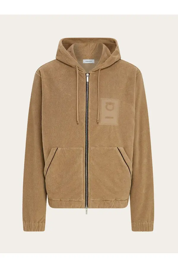 FERRAGAMO Monogram Terry Cotton Hoodie