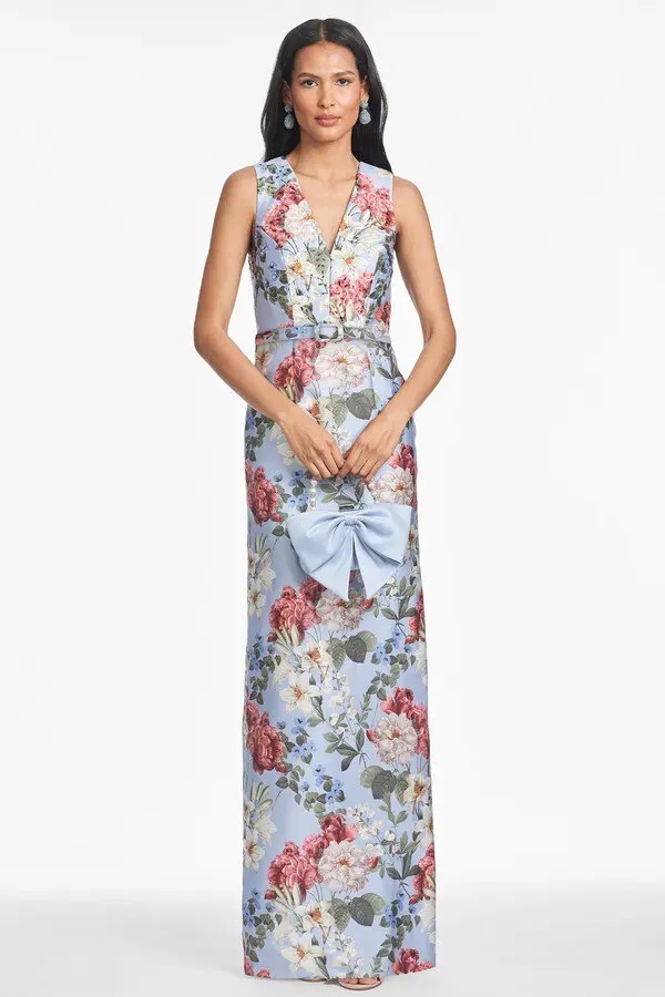 Sachin & Babi Adellyn Printed Gown - Blue