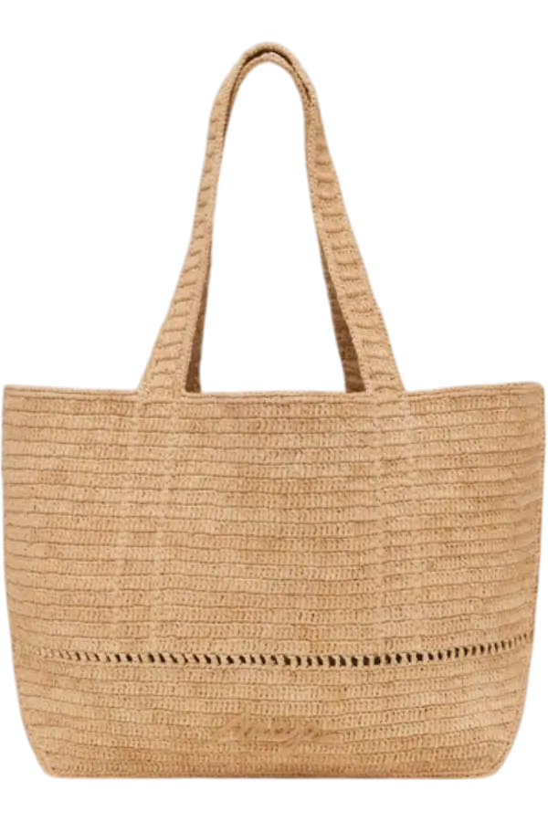Maje Crocheted Raffia Tote Bag