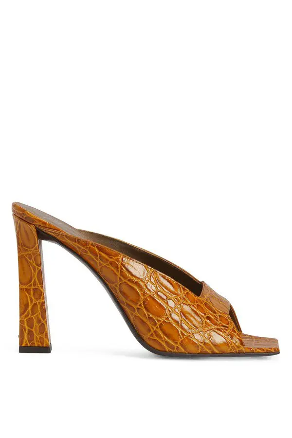 GIUSEPPE ZANOTTI Mya Crocodile-print Leather Mule Sandals