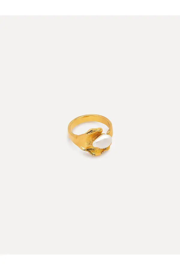 Oscar De La Renta Pearl Lily Pad Ring