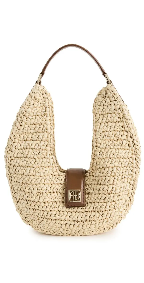 ANINE BING Lou Monogram Bag - Natural With Cognac