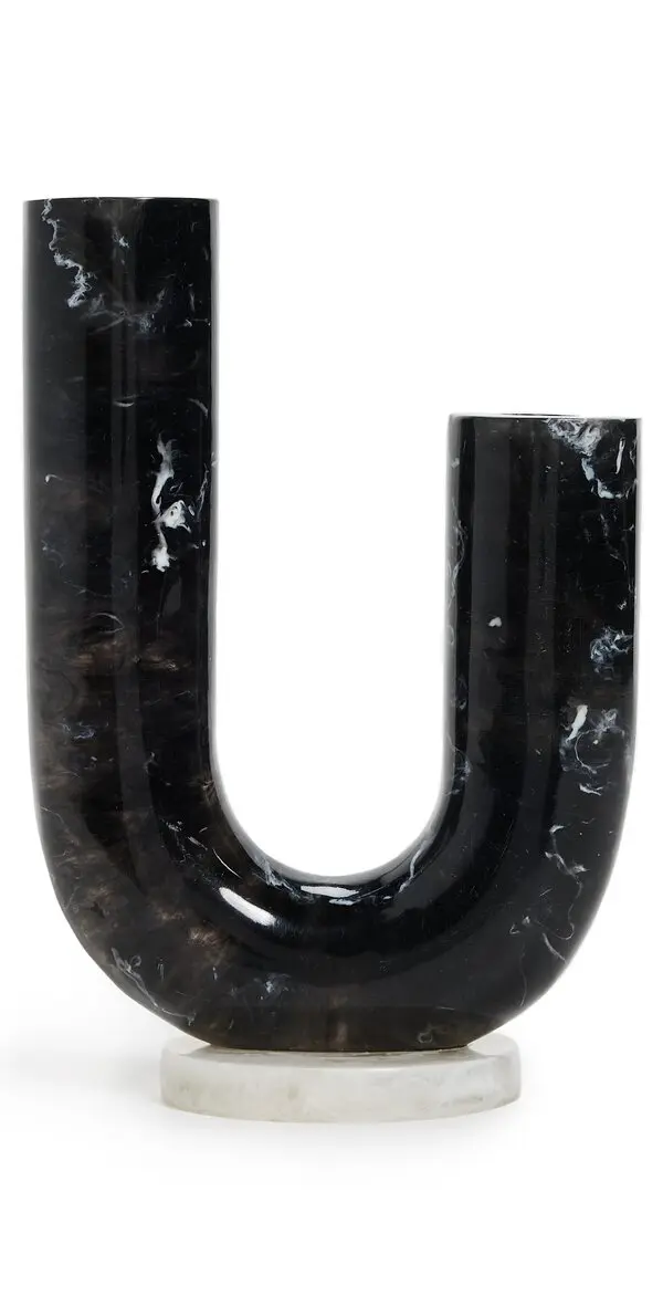 Jonathan Adler Mustique Double Tube Vase - Black/white