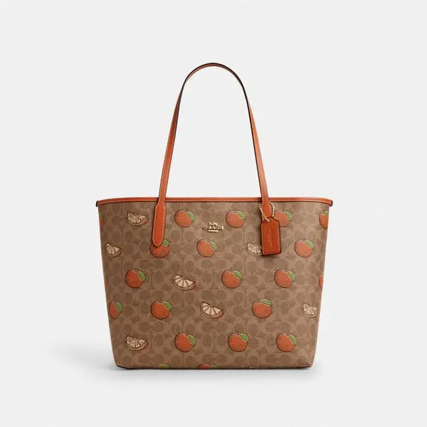 COACH® City Tote Bag In Signature Canvas With Print