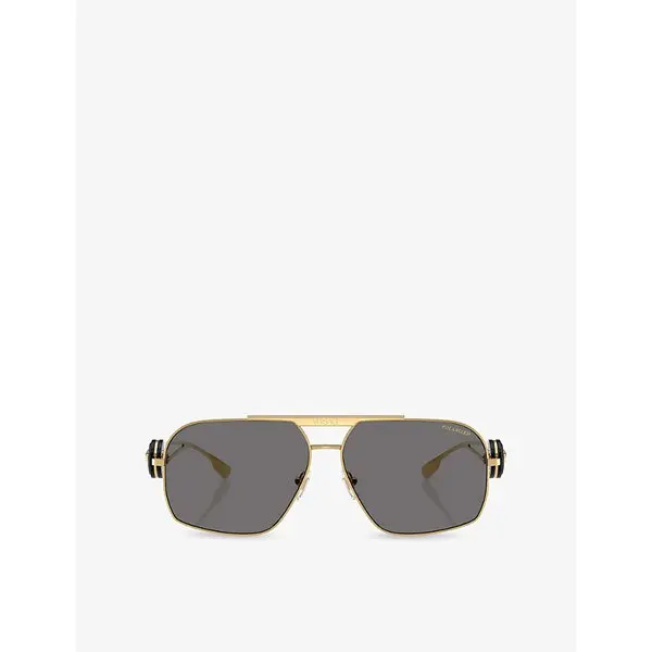 Versace Ve2269 Aviator Sunglasses - Gold