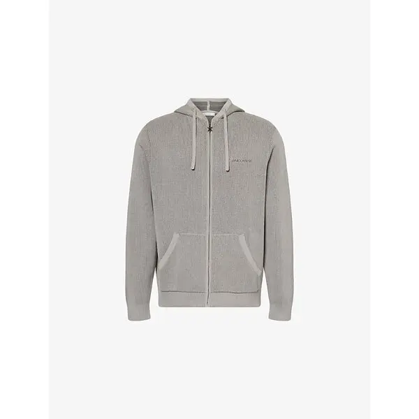 DAILY PAPER Embroidered-logo Zip-through Knitted Hoody