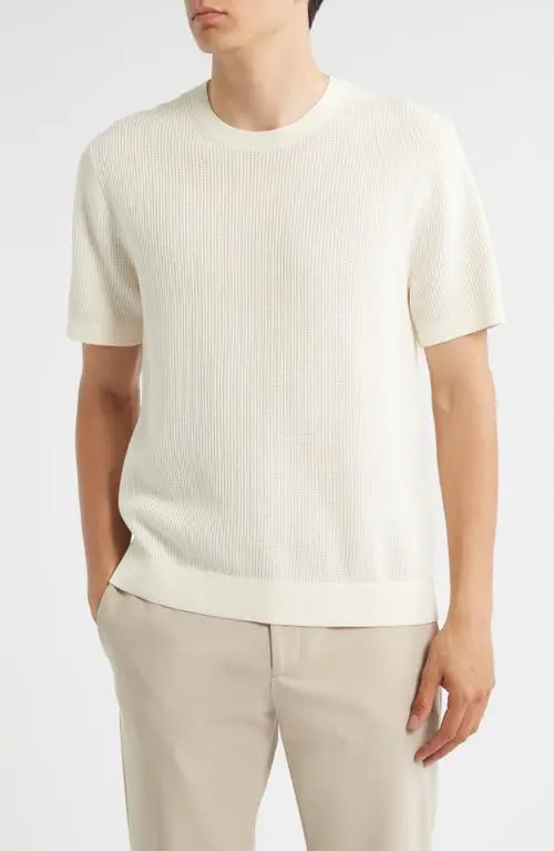 Theory Tactile Mesh Crewneck T-shirt - Eggshell