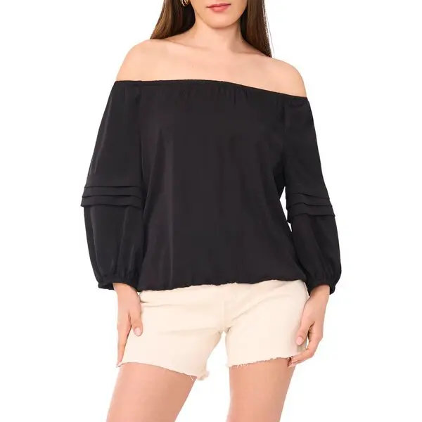 Vince Camuto Off-the-shoulder Pleated Sleeve Top
