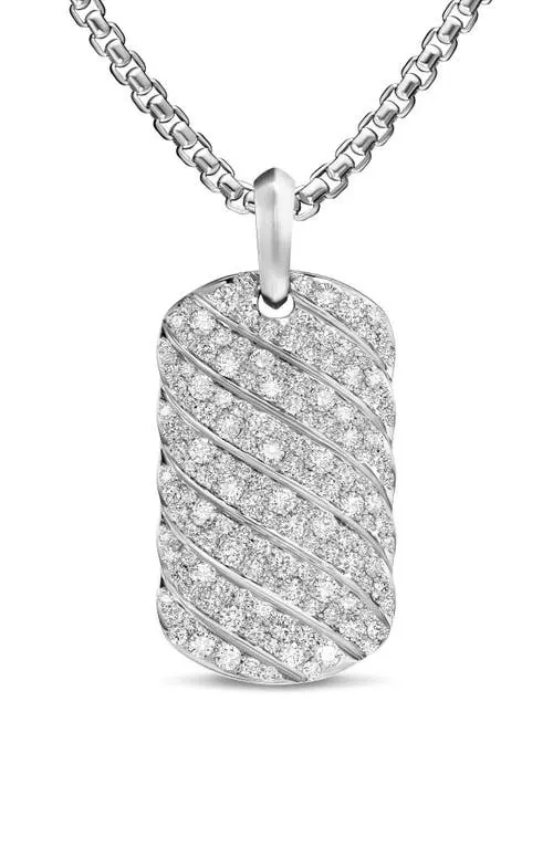 David Yurman Sculpted Cable Tag With Diamonds