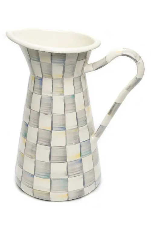 MACKENZIE-CHILDS Sterling Check Large Enameled Steel Practical Pitcher