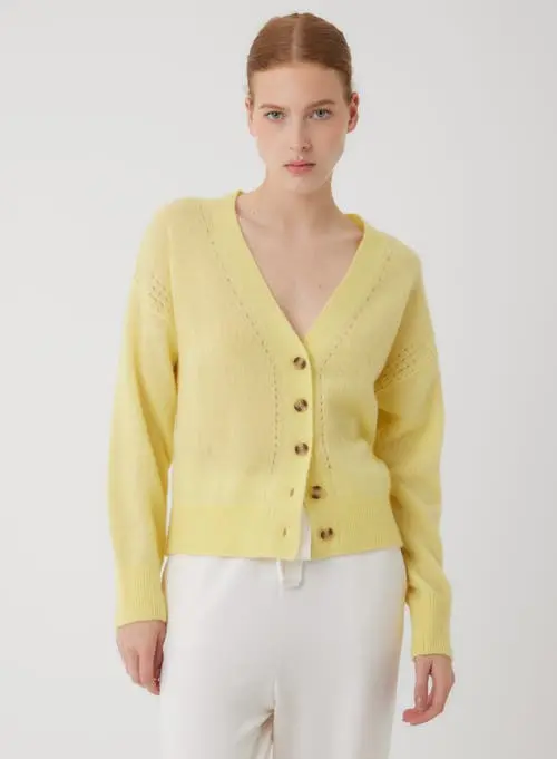 Majestic Filatures Cashmere Silk Pointelle Cardigan