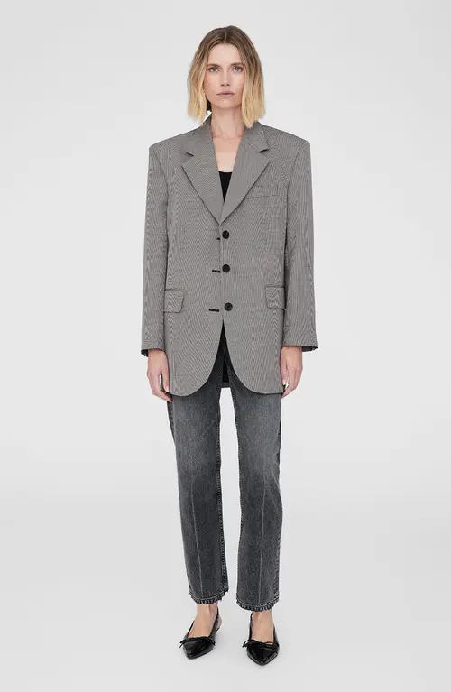 ANINE BING Sara Houndstooth Blazer