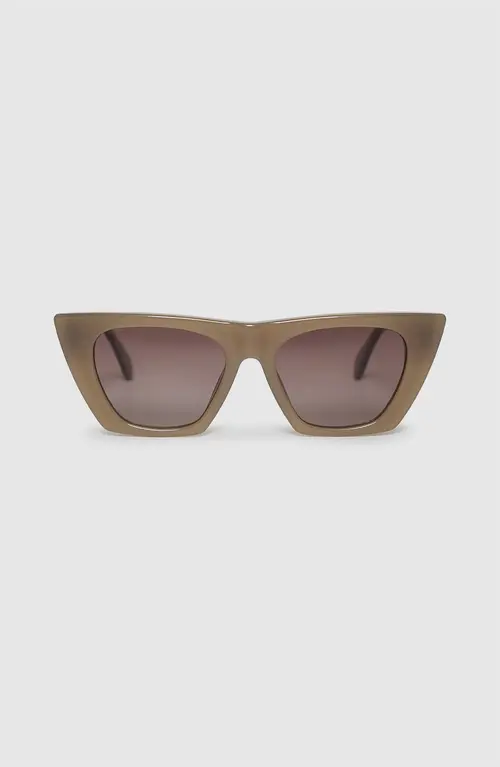 ANINE BING Square Frame Sunglasses - Dark Olive