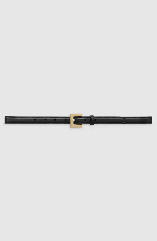 ANINE BING Nicola Leather Belt - Black With Gold