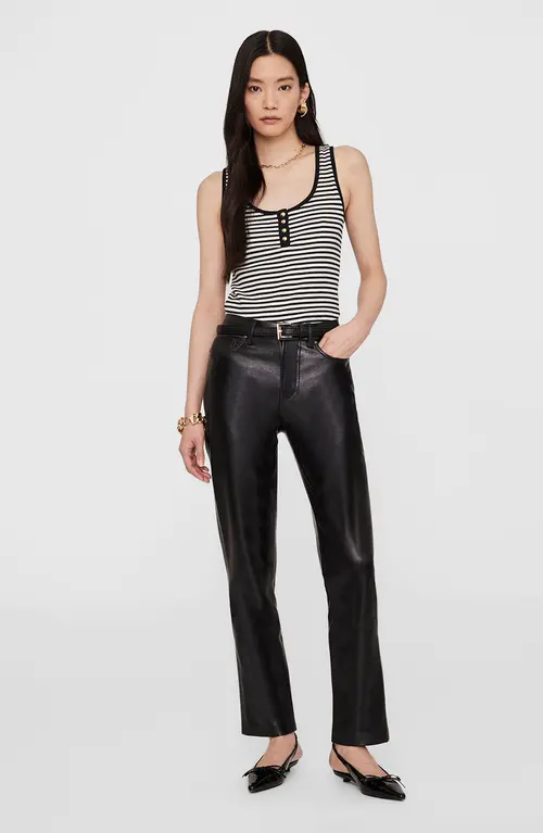ANINE BING Alessia Tank Top - Cream / Black Stripe