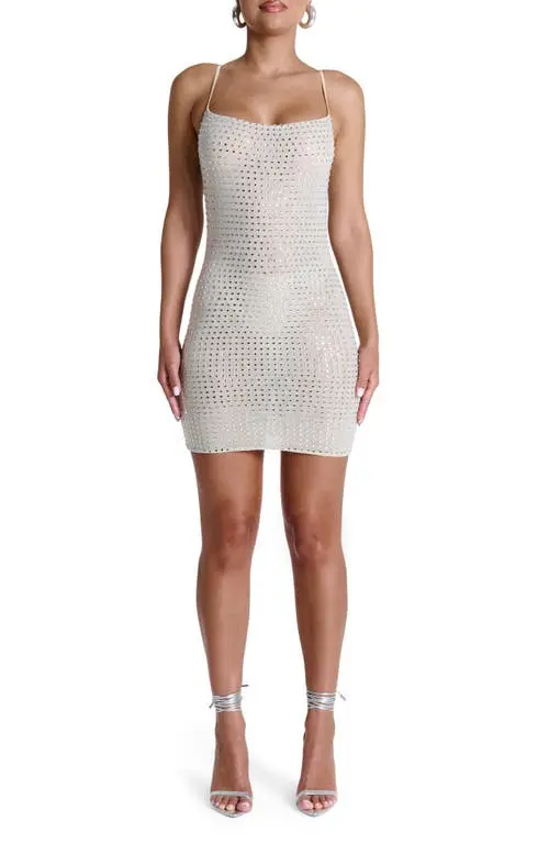 Naked Wardrobe Crystal Embellished Bodycon Mini Dress