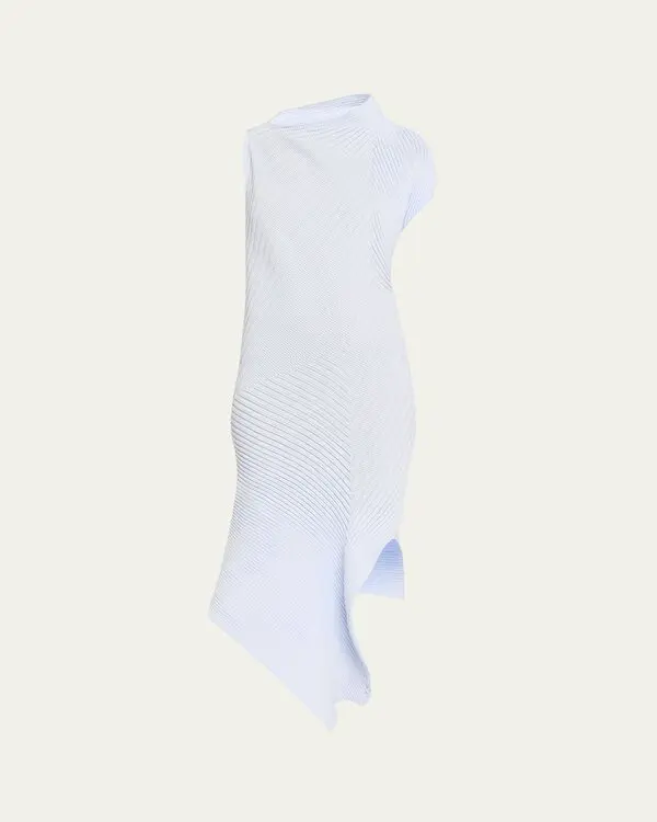 Issey Miyake Woven Ribbed Midi Dress
