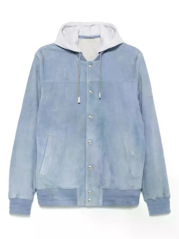 Eleventy Leather Bomber Jacket
