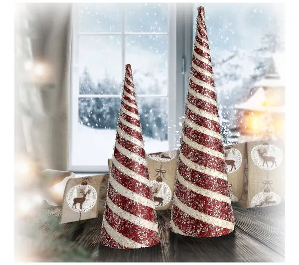 VALERIE PARR HILL 16-20' Candy Stripe Cone Set Of 2 Valerie