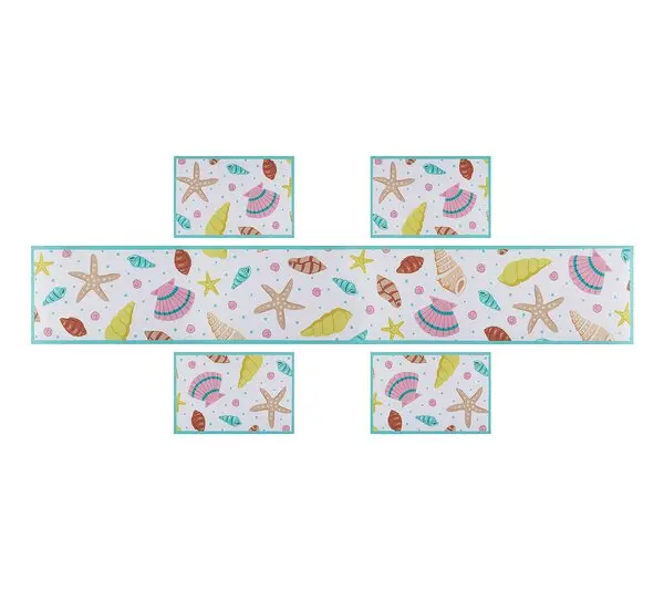 TEMP-TATIONS As Is Set Of 4 Outdoor Placemats W/ 72' Runner
