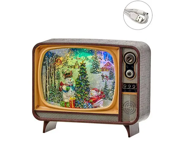 VALERIE PARR HILL 7' Led Snowman Tv Water Globe Usb Valerie