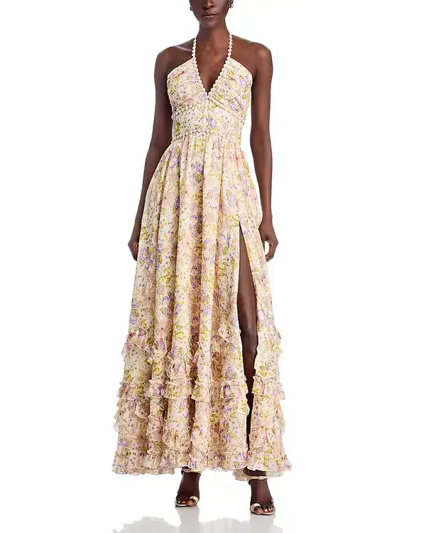 V. Chapman Scarlette Embellished Halter Maxi Dress - Cordoba Print - 40%  Off | Editorialist