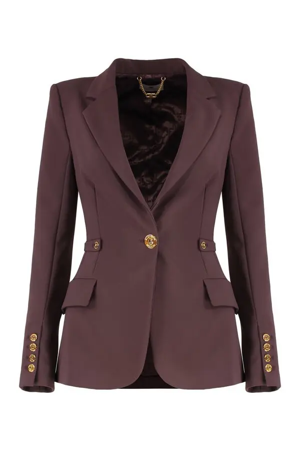 Elisabetta Franchi Single-breasted One Button Jacket - Red-purple Or Grape