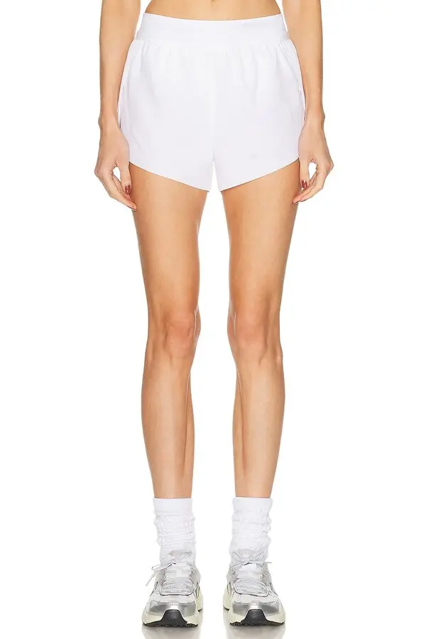 Nike Aeroswift Dri-fit Mid-rise 3" Running Short - White & Black