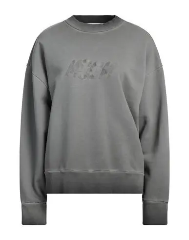 MSGM Cotton Sweatshirt With Appliqués - Grey
