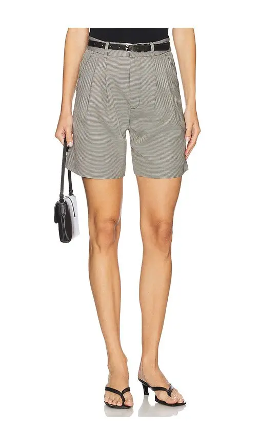 ANINE BING Carrie Short - Black & White Mini Houndstooth