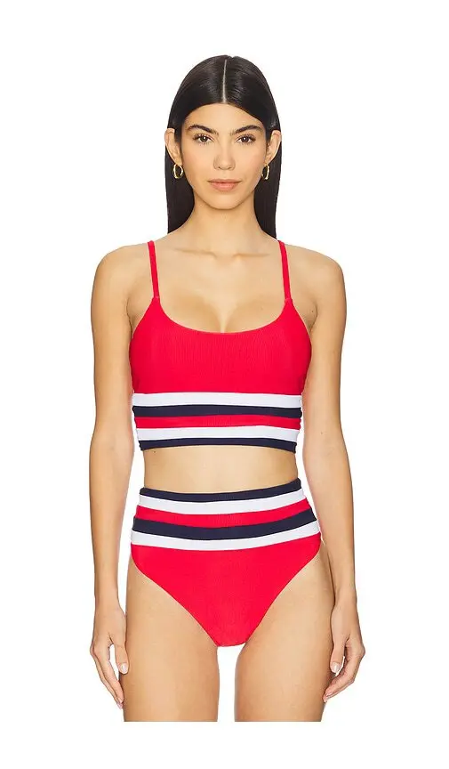 Beach Riot Mae Bikini Top - American Colorblock
