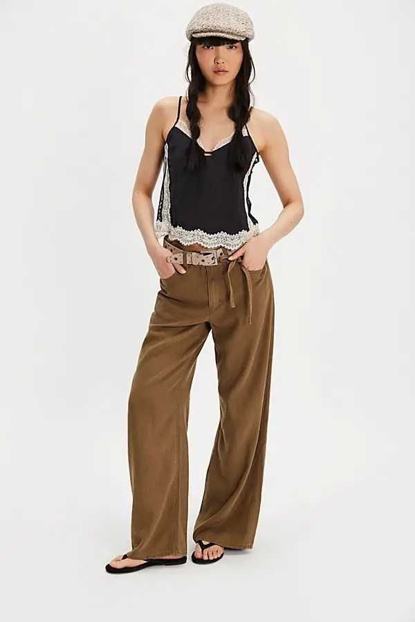 LEVI'S Straight Linen Pants - Capers