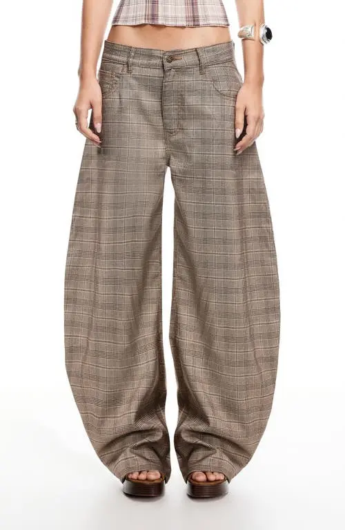 Lioness Horseshoe Plaid Barrel Leg Pants