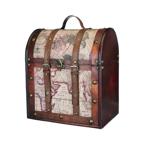 TWINE 6-bottle Old World Wooden Wine Box