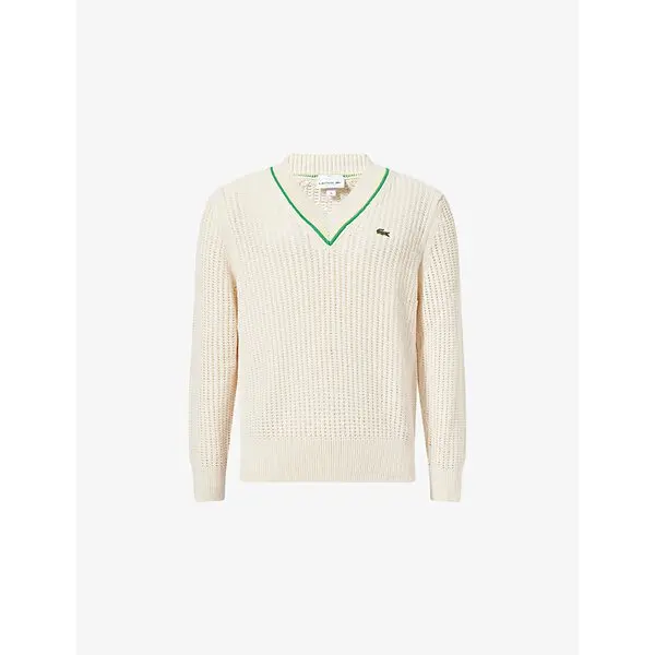 Lacoste Regular-fit V-neck Cotton-blend Jumper