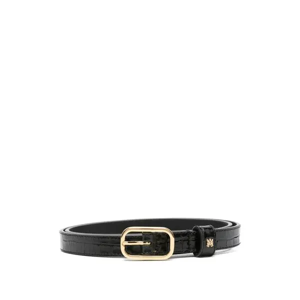Amiri Embossed Leather Belt With Logo Plaque - Multicolor