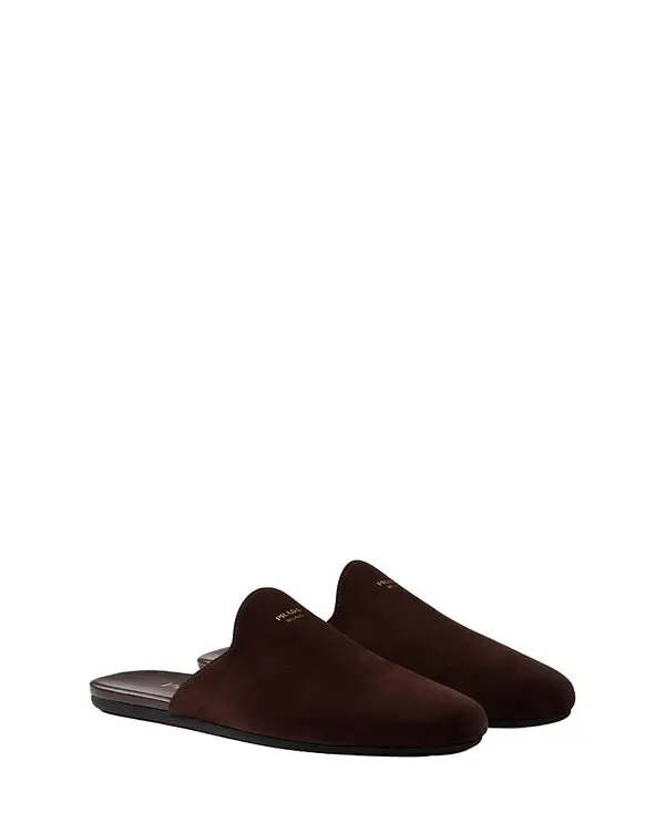 Prada Suede Mules - Brown