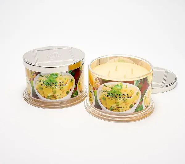 HOMEWORX BY SLATKIN + CO. S/2 18oz Pineapple Melon Candles