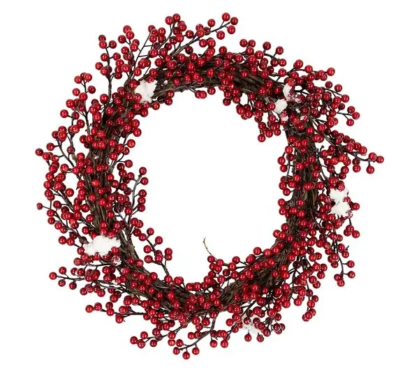 NORTHLIGHT Frosted Berry Artificial Christmas W Reath 18