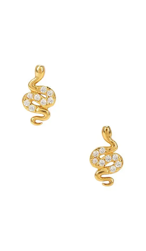MAZIN JEWELS Mini Vermeil Snake Stud Earrings