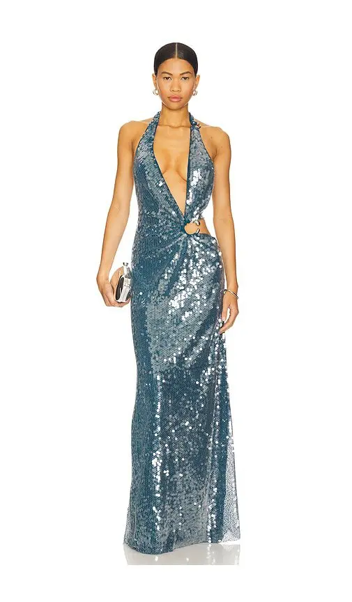 Misha Collection Devon Sequin Dress - Teal