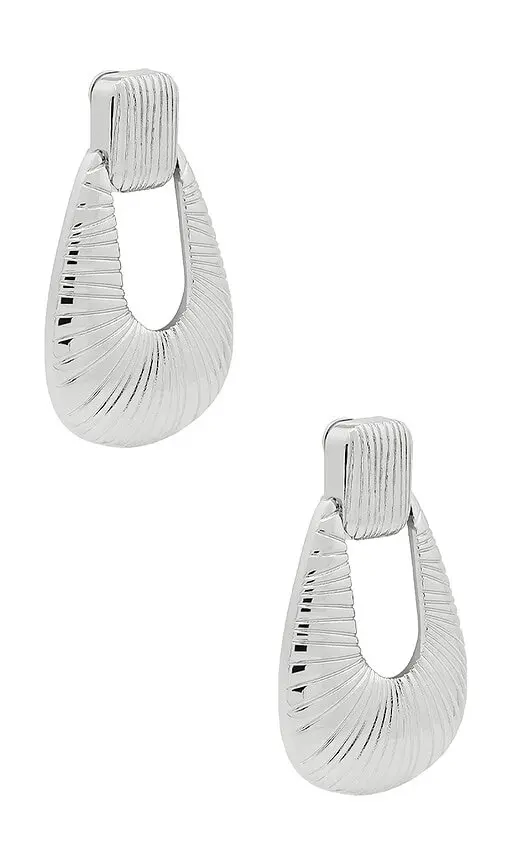 Ronny Kobo Striated Door Knocker Earrings - Silver