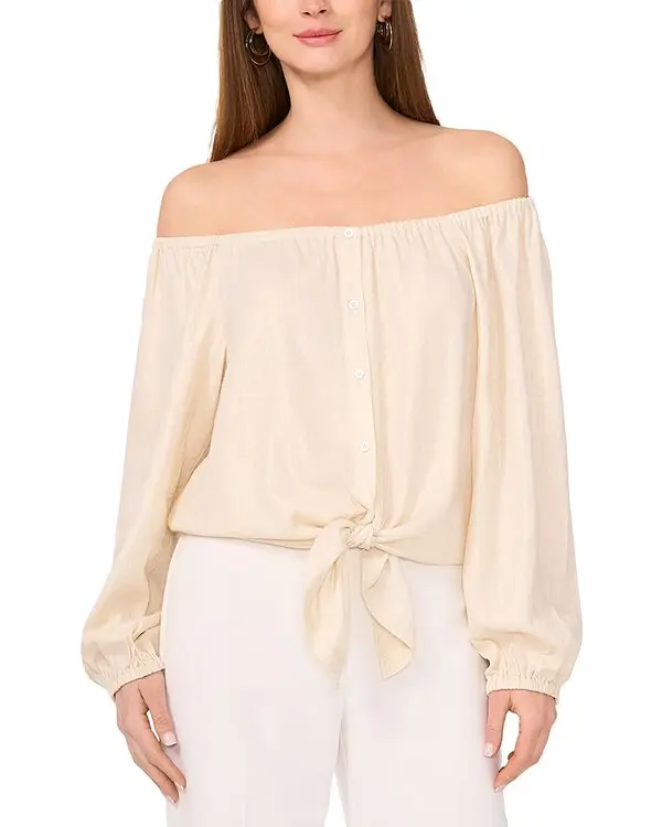 Vince Camuto Off-the-shoulder Tie Hem Top