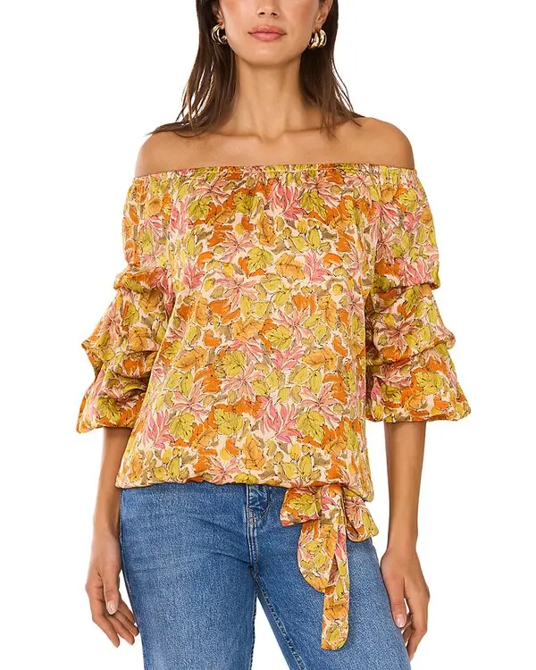 Vince Camuto Off-the-shoulder Blouse - Crushed Orange